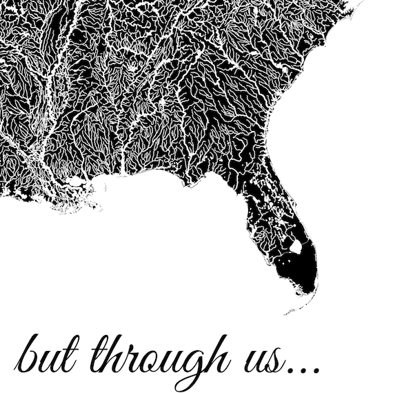 Outline With Major Rivers Of The United States