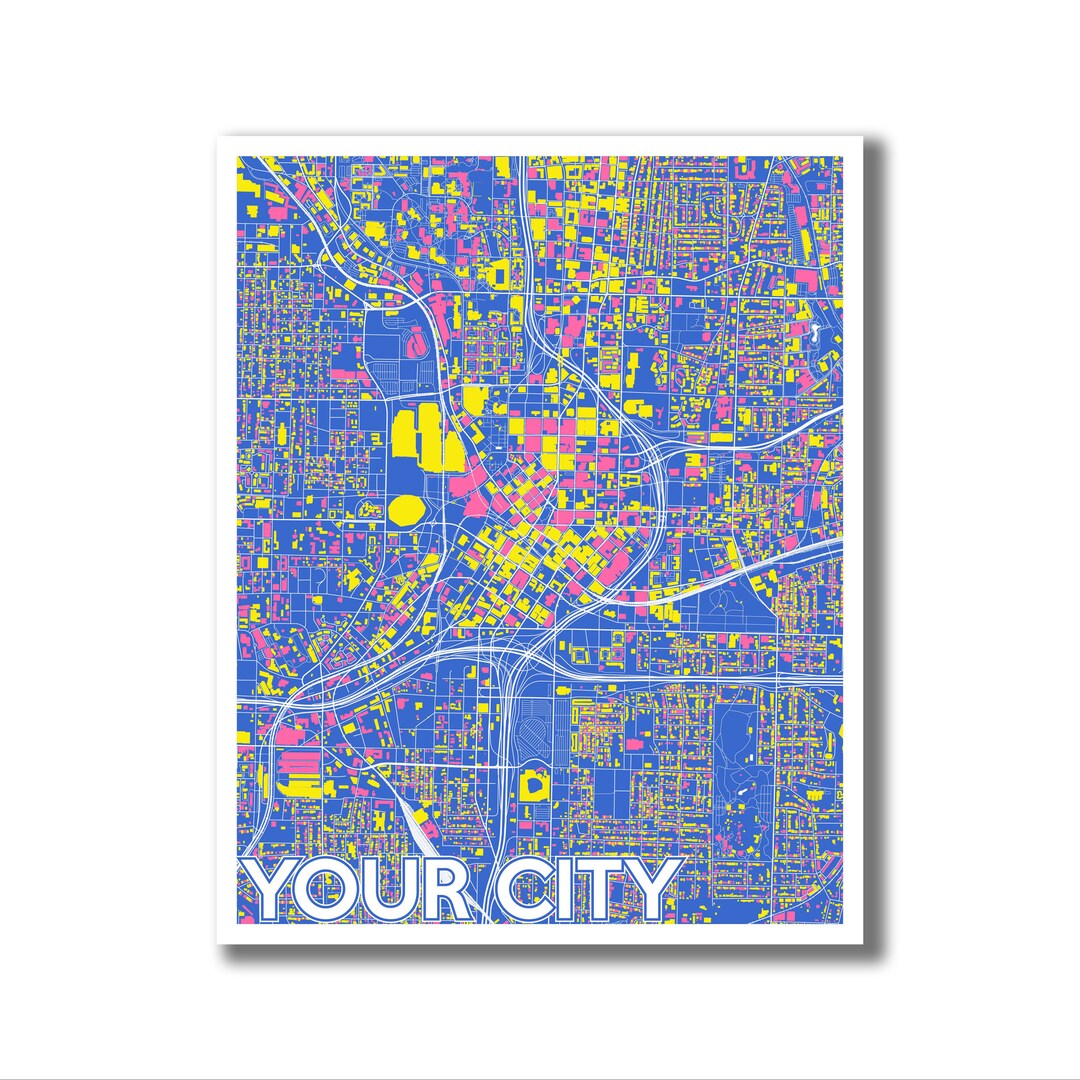 Custom City Map! Modern Map Art, Custom Gift, Wedding, Housewarming ...