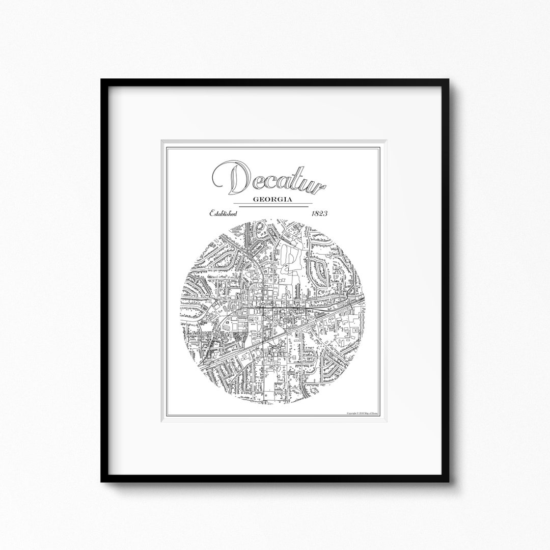Decatur GA Map More Colors Moving Away Gift Going Away - Etsy