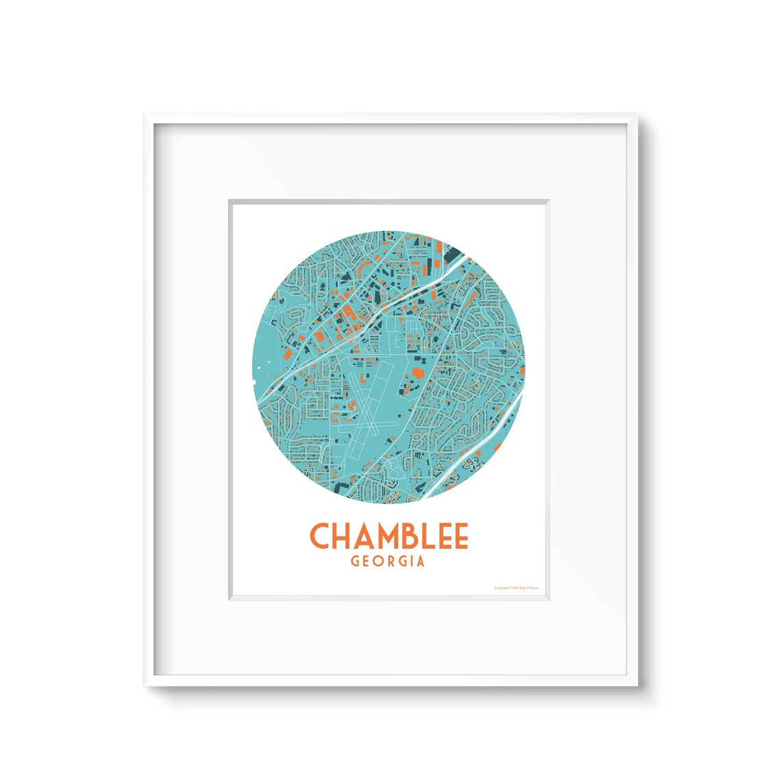 Chamblee GA Map Art Moving Away Gift Going Away Gift - Etsy