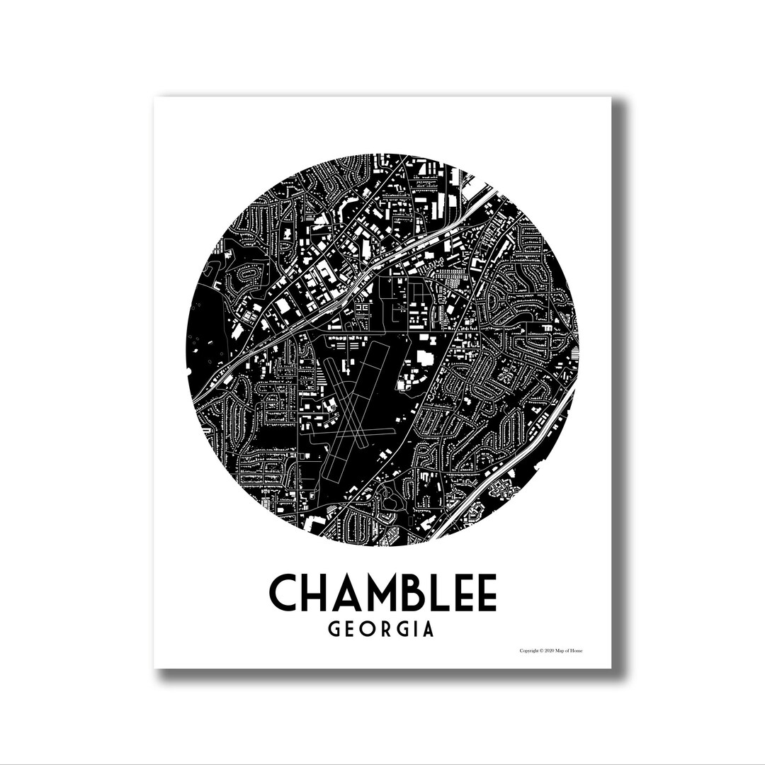 CHAMBLEE Map Print, Chamblee Atlanta GA Map, Chamblee Modern Art ...