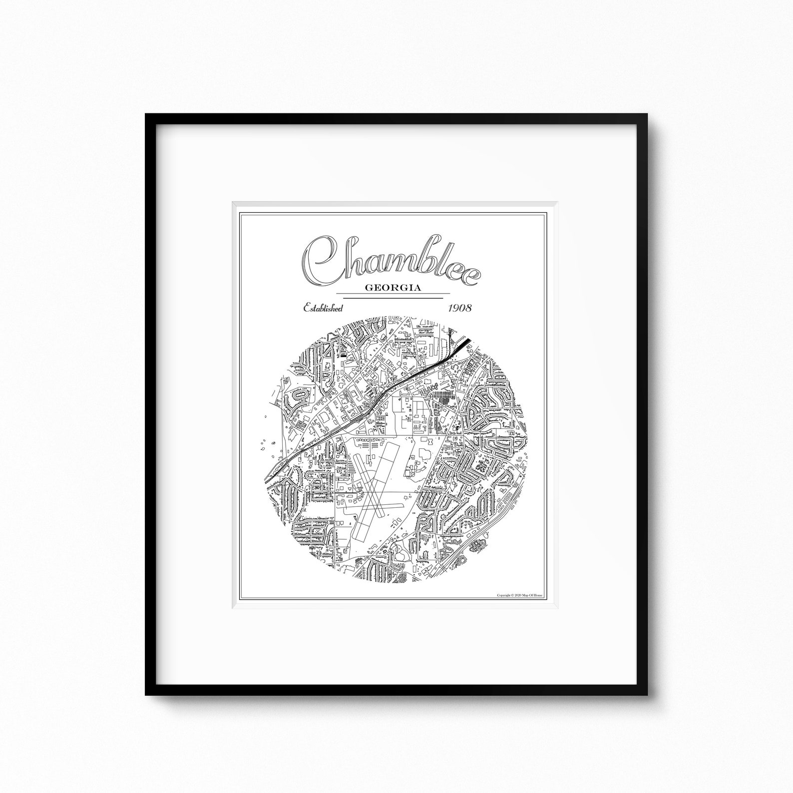 Chamblee GA Map Art Moving Away Gift Going Away Gift - Etsy