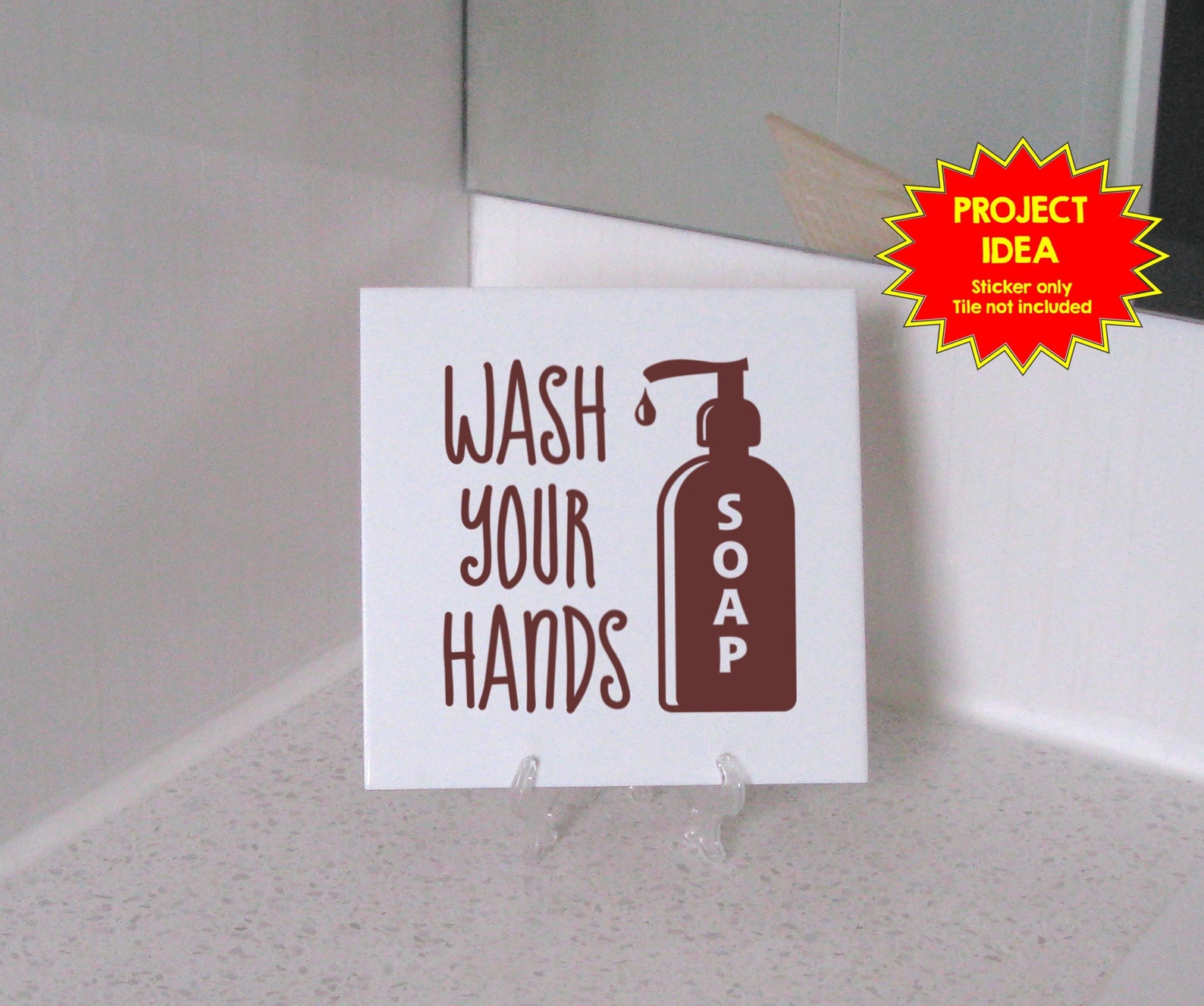 Wash your hands vinyl sticker words soap hygiene health | Etsy