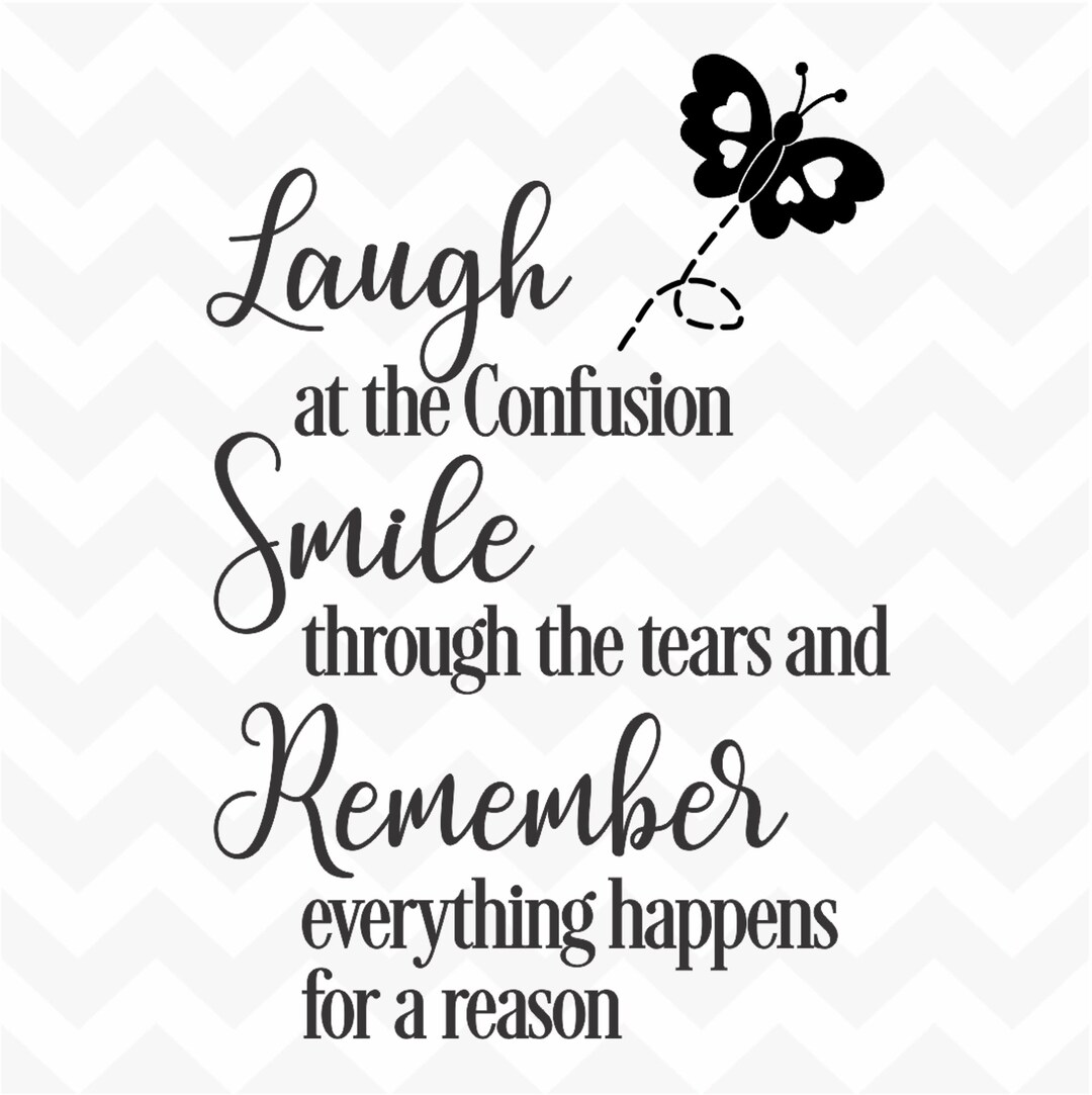 Laugh Smile Remember Vinyl Wall Art Sticker Words Saying Home Classroom ...