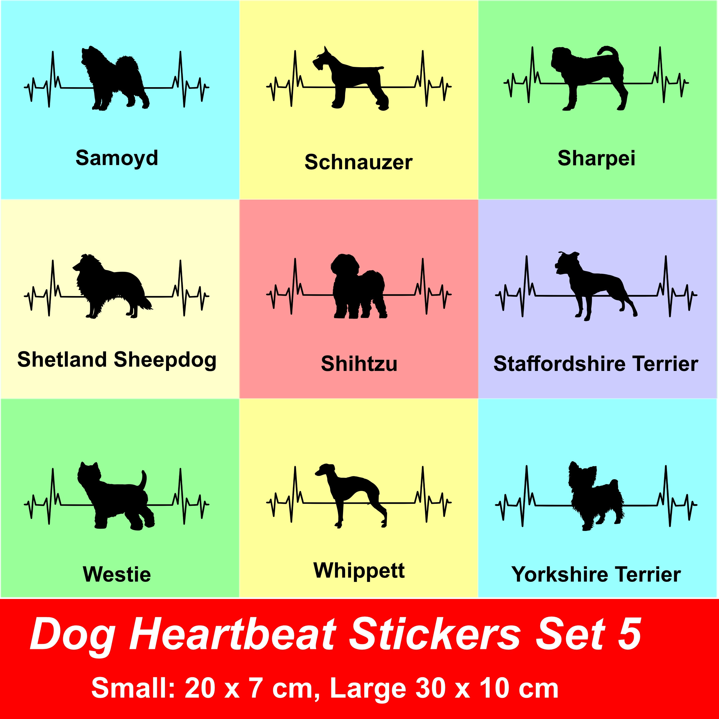 Dog heartbeat ECG vinyl sticker decal pet love wall window car | Etsy