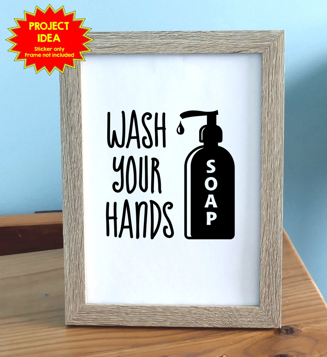 Wash your hands vinyl sticker words soap hygiene health | Etsy