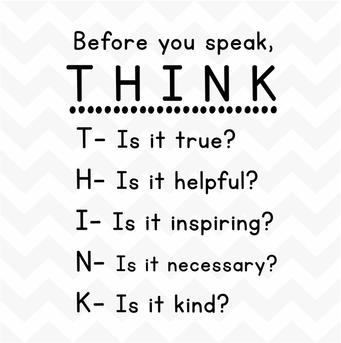 THINK Before You Speak Vinyl Wall Art Sticker Words Saying - Etsy Sweden