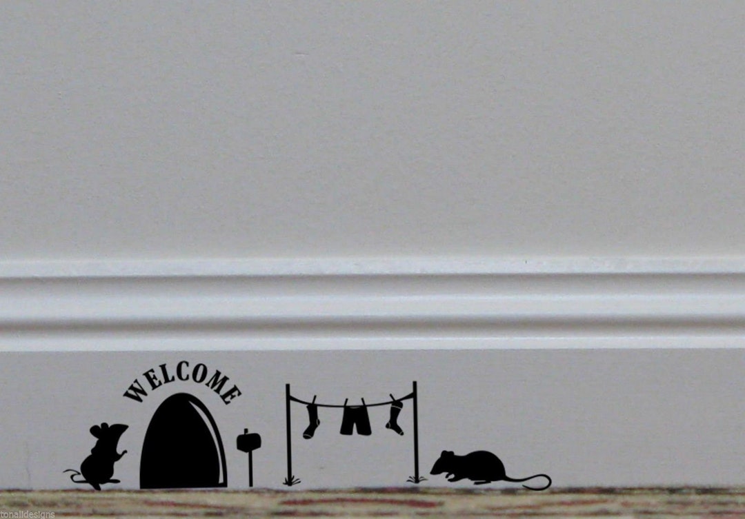 Mouse Home Laundry Mice Vinyl Stickers Skirting Board Decals Removable ...