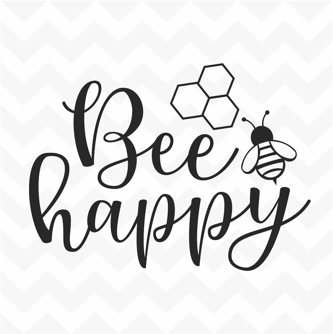 Bee Happy Vinyl Wall Art Sticker Words Saying Home Family Nursery ...