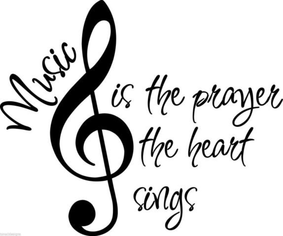 Music is the Prayer the Heart Sings Vinyl Wall Art Sticker Saying Quote ...