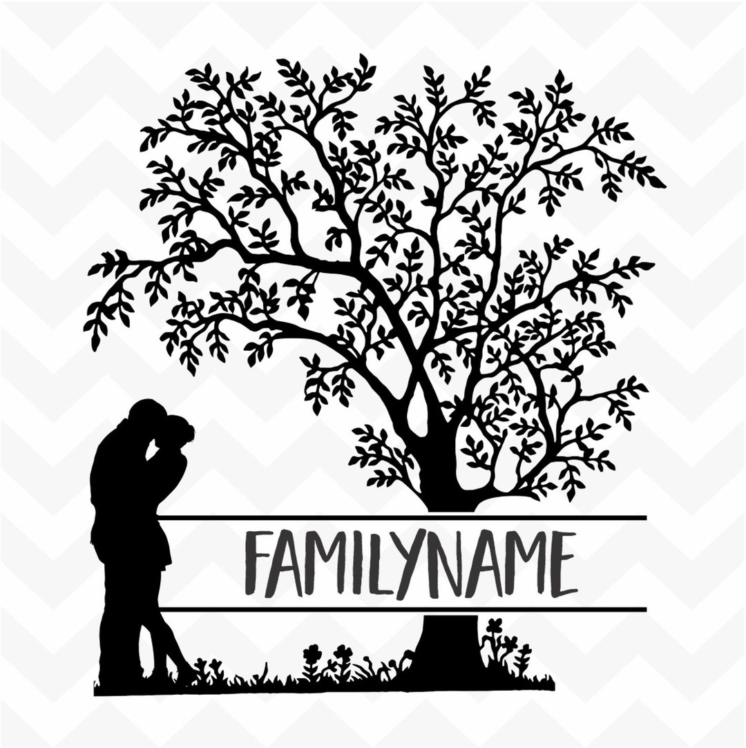 Family Tree Custom Name Vinyl Wall Sticker Personalised Sign Hallway ...