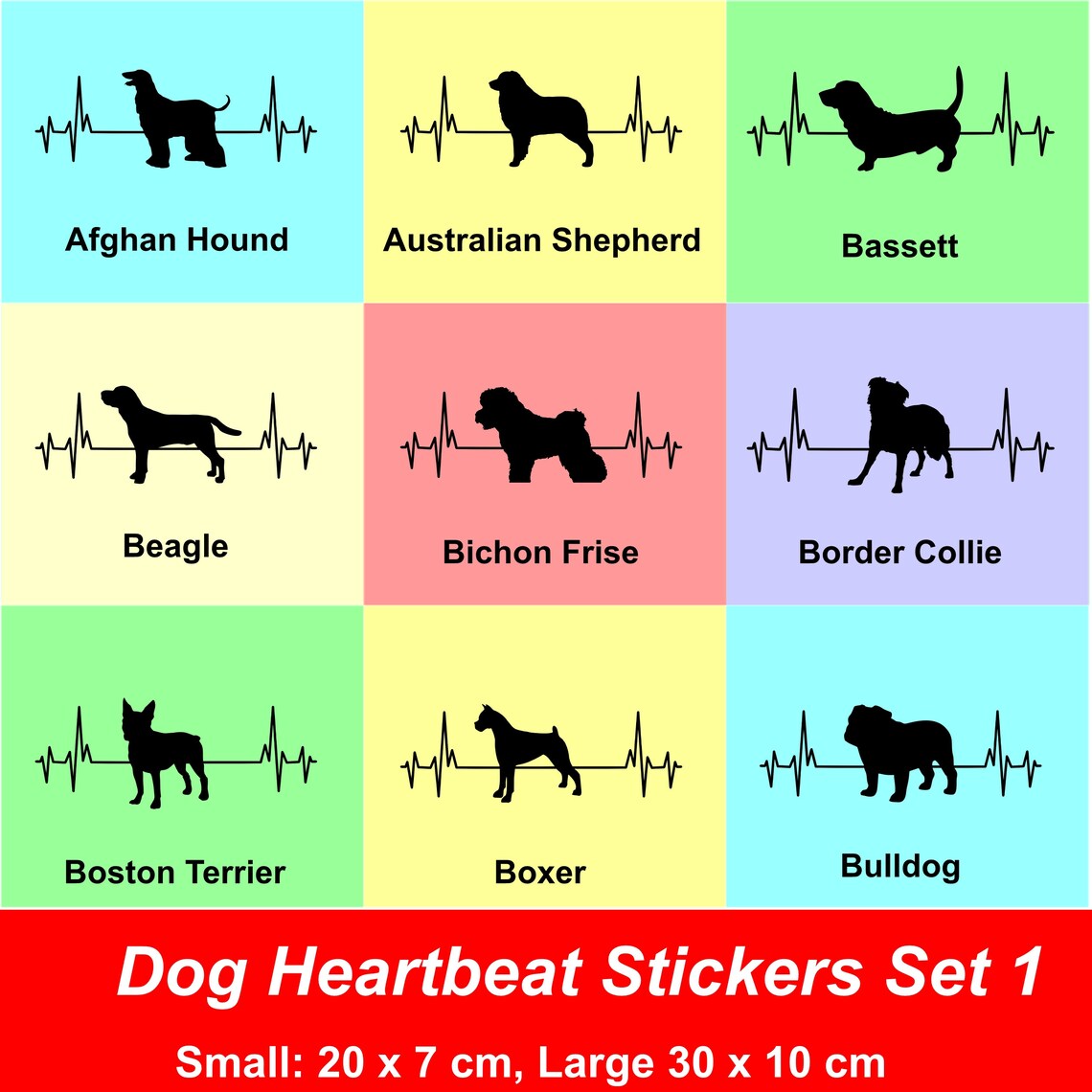 Dog heartbeat ECG vinyl sticker decal pet love wall window car - Etsy.de