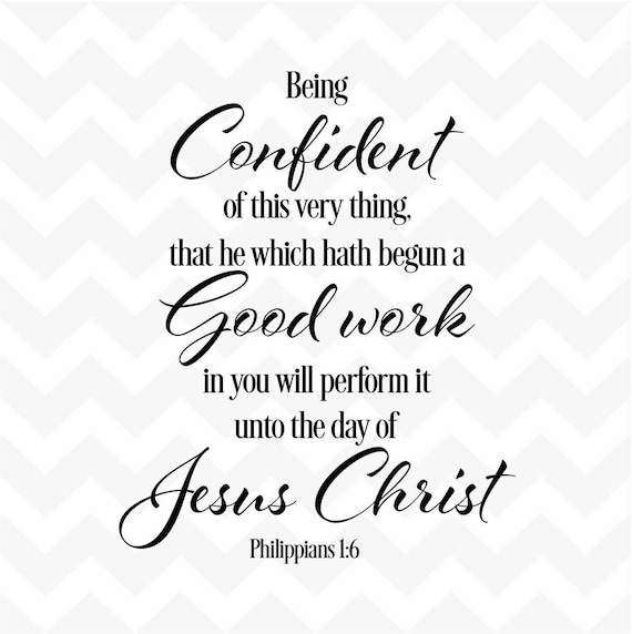 Philippians 1:6 Scripture Quote Vinyl Wall Sticker Words Good | Etsy