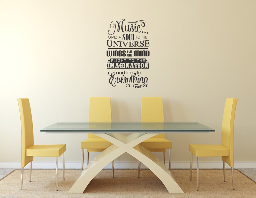 Music Gives Soul to the Universe Plato Quote Vinyl Wall Art Sticker ...