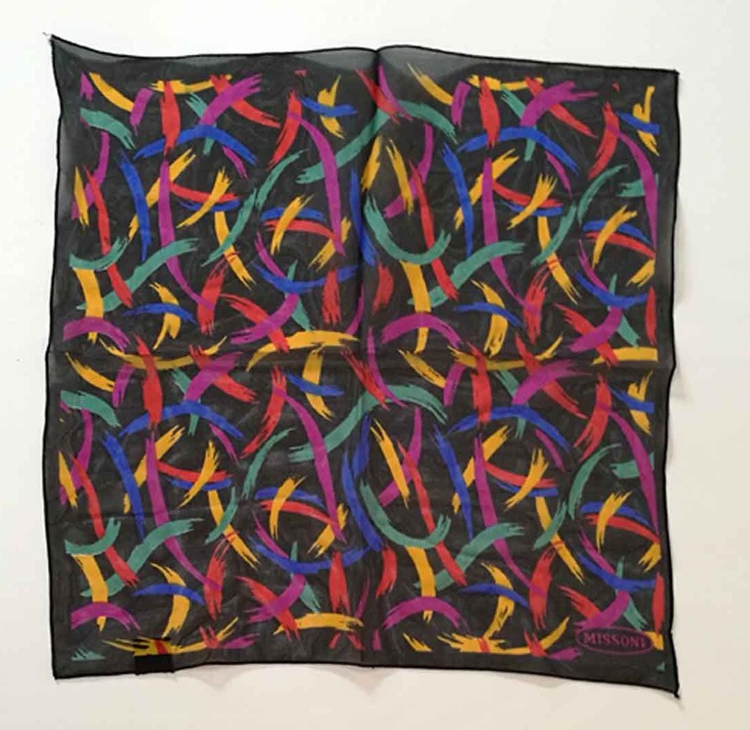Pocket Square by Missoni. Made in Italy. Silk Pocket Square. Vintage ...
