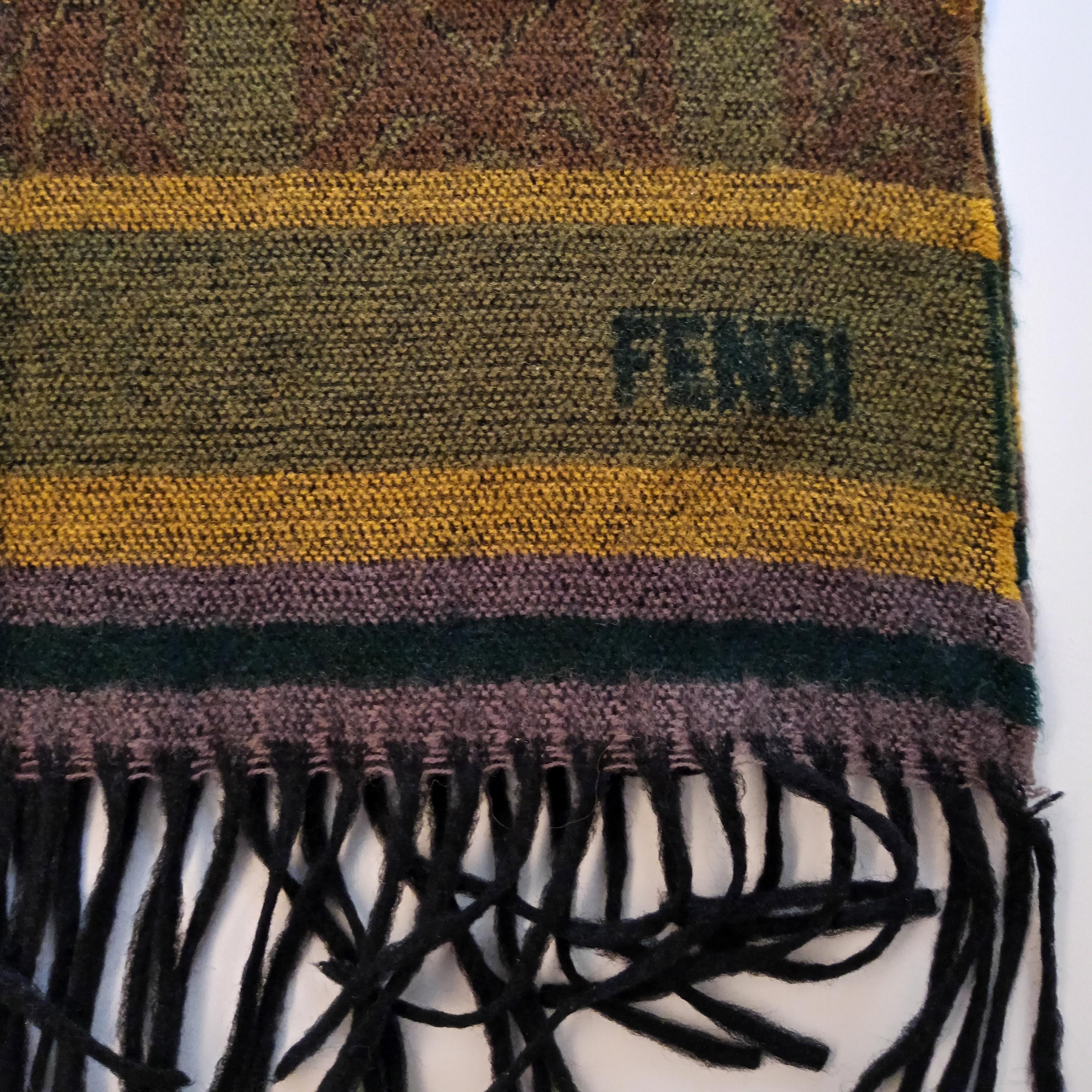 Scarf by Fendi Roma. Made in Italy. Horizontal Stripes Pattern.vintage ...