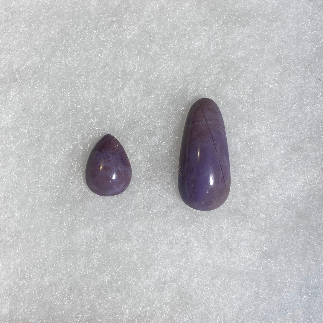 Purple Jadeite Cabochon Lavender Jadeite Pair/lot of 2 Cabochons RARE ...
