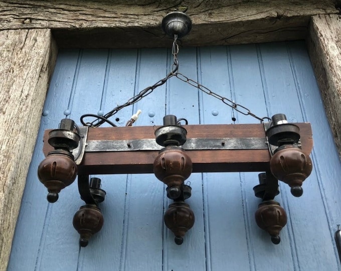 French Rustic Medieval Chateau Castle Style 6 Branch Arm Light Fitting ...
