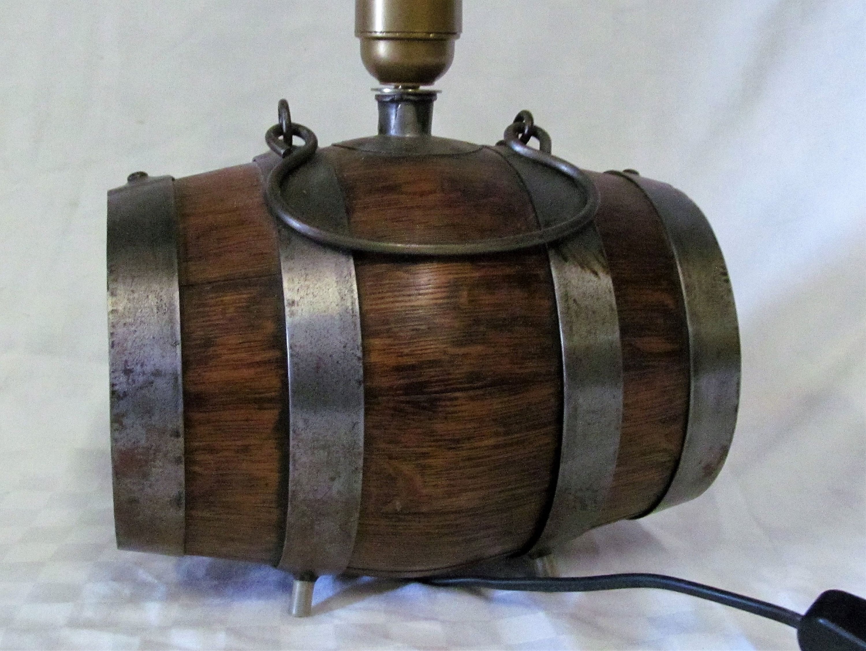 Wooden Barrel Lamp Desk Lamp Light Fitting Table Lamp Quirky Unusual ...