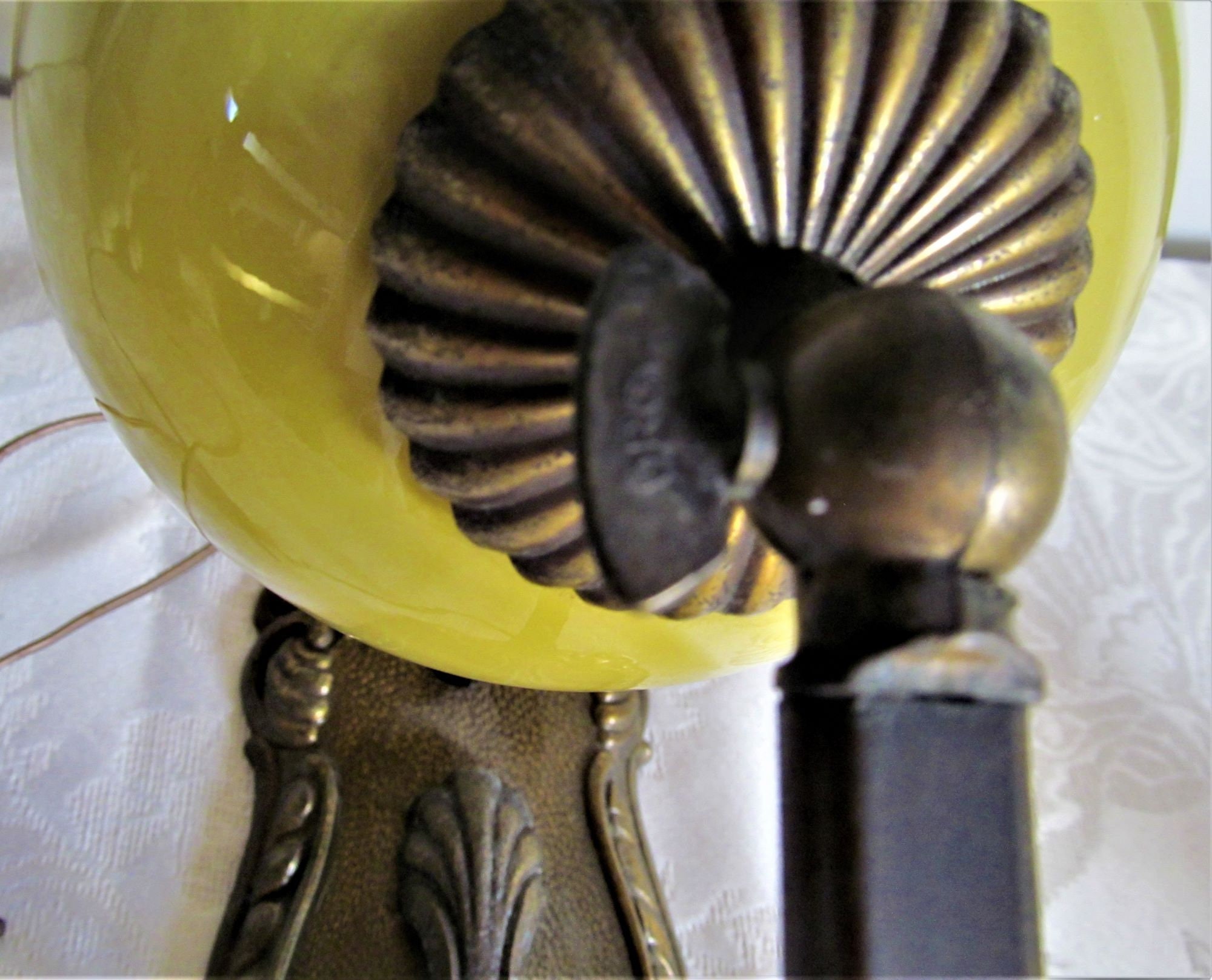 Bauhaus Art Deco German Desk Lamp, Bronze and Glass DRGM Vintage C.1930 ...