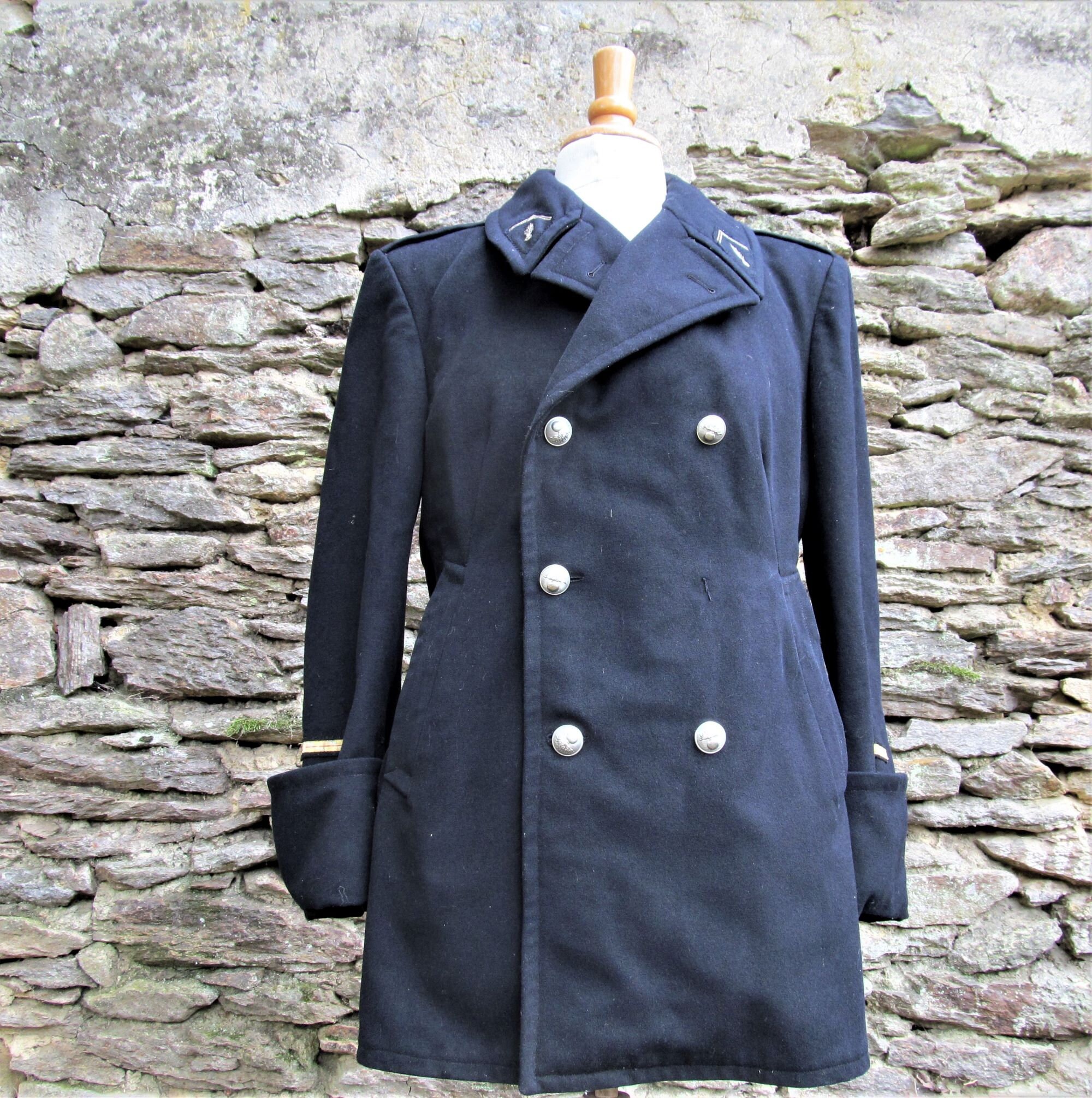 French Gendarme Police Military Wool Coat Jacket 1960s / 70s Era Blue ...