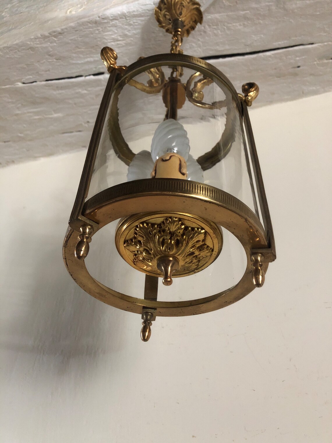 Vintage French Elegant Three-lamp Lantern Cylinder Drum - Etsy
