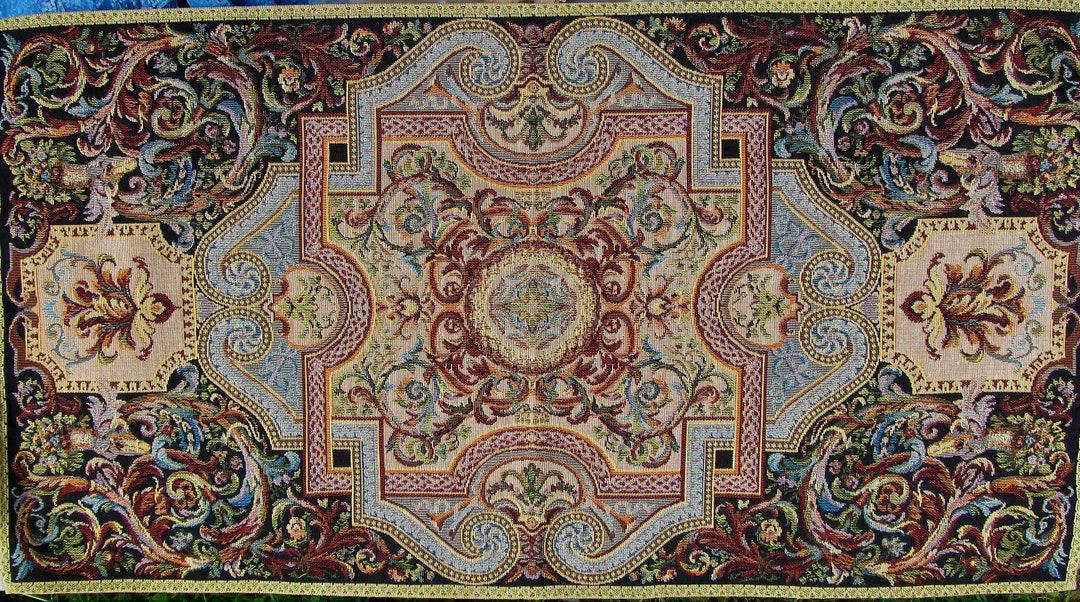 Gobelin Tapestry Table Centre Stoleschnica Rococo Style Russian Ussr ...