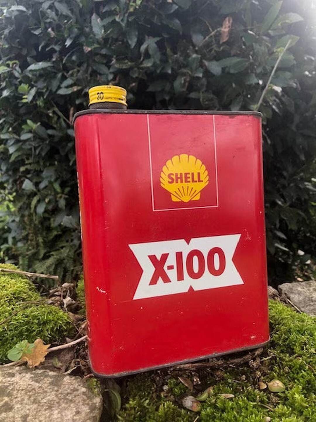 Vintage Shell X100 Oil Tin: French Retro Garage Decor - Etsy