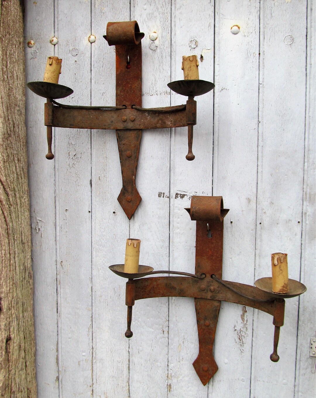 Antique French Tudor Iron Wall Sconces: Medieval Castle Lighting - Etsy
