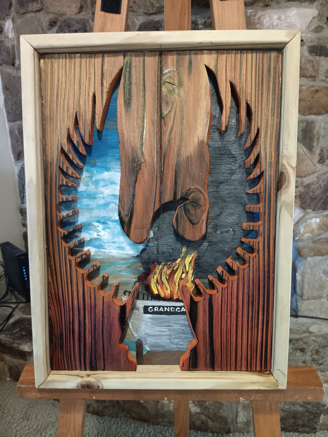 The Texas City Pheonix Wood Art and Painted Art Piece - Etsy