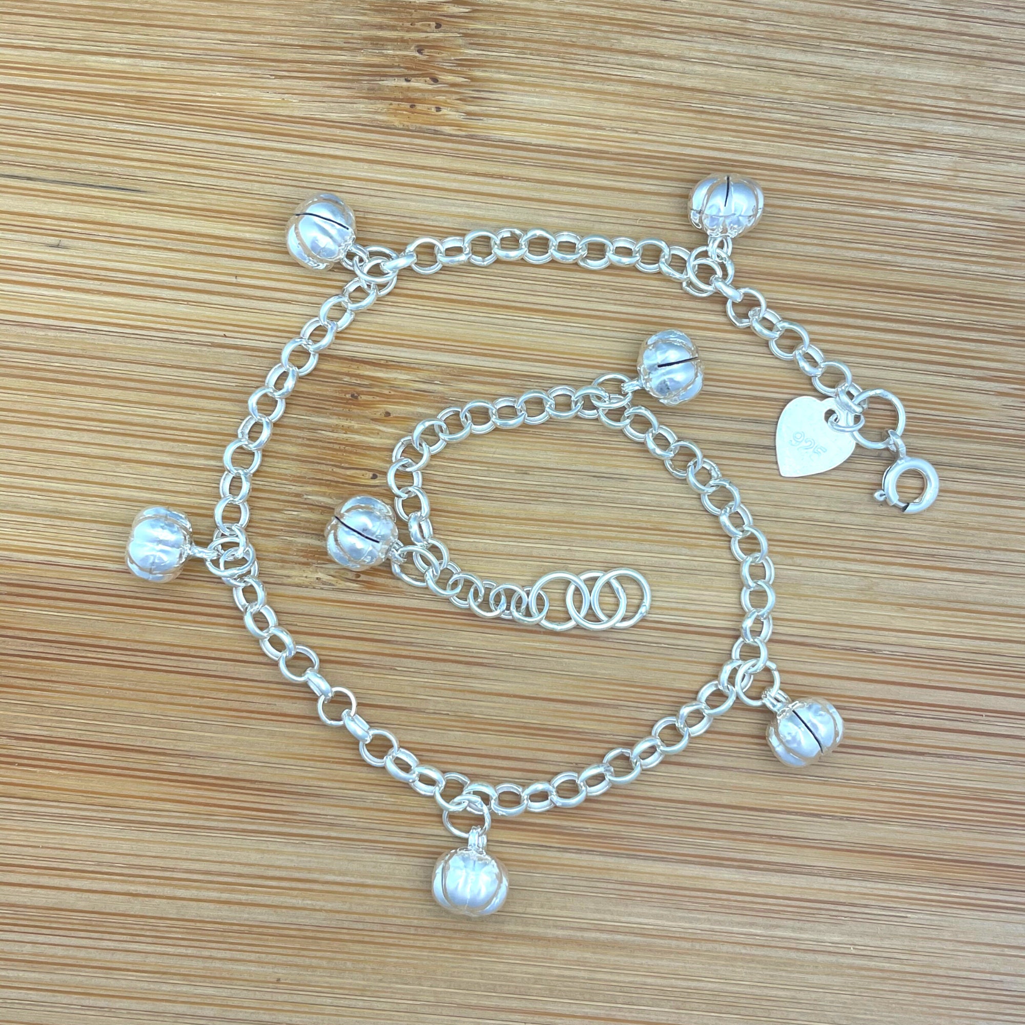 Silver Bells Anklet Jingle Bell Anklet Sterling Silver Ankle - Etsy UK