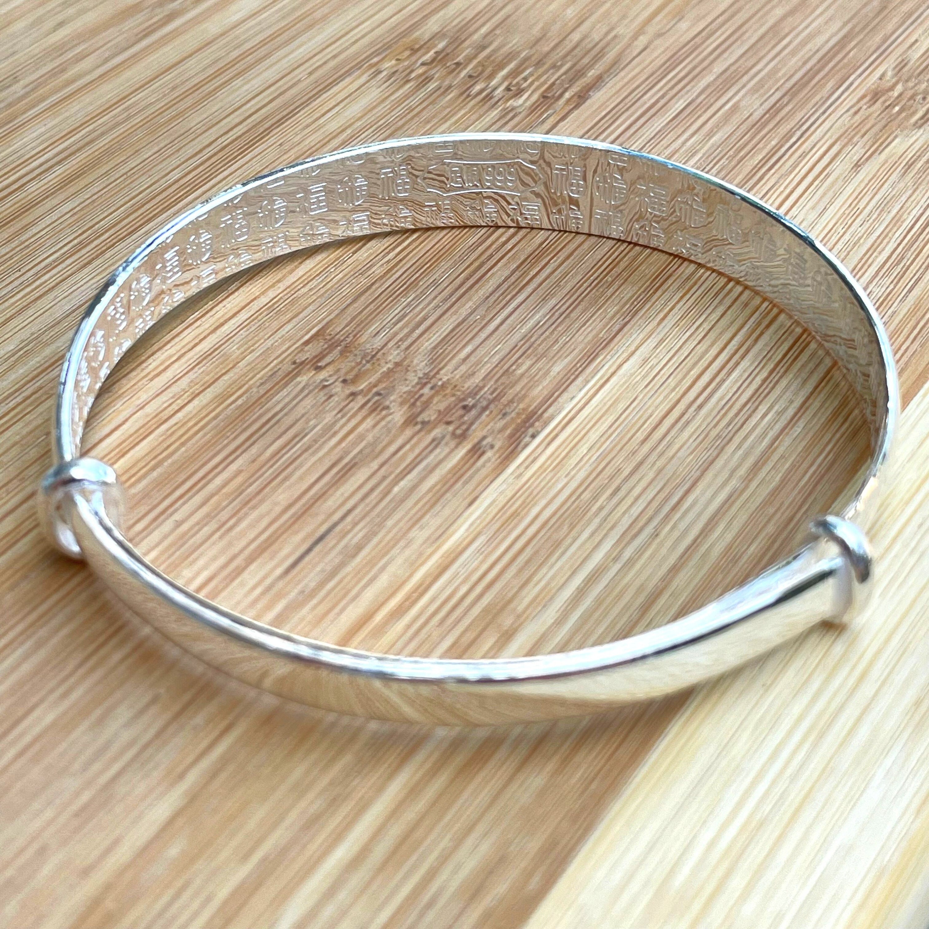 Pure Silver Bangle Bracelet 999 Silver Jewelry Gift for | Etsy