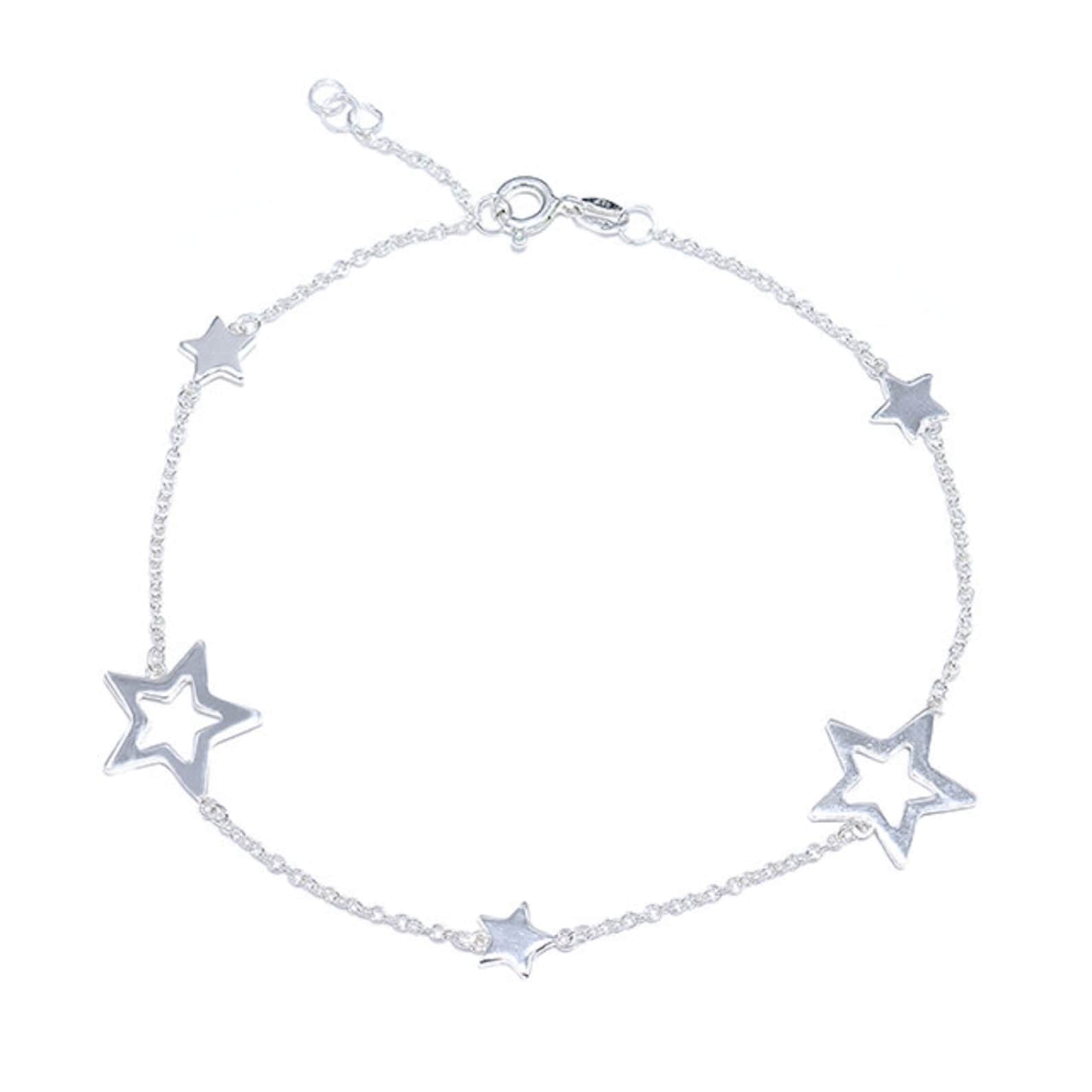 Star Anklet Bracelet, Sterling Silver Anklet, Celestial Anklet, Silver ...