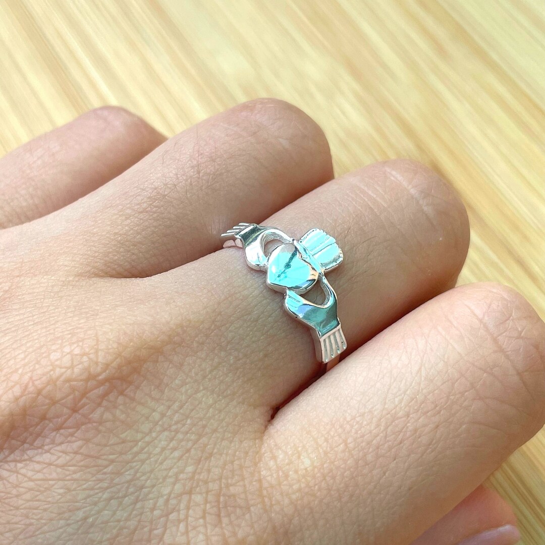 Anillo de Claddagh de plata de ley tamaño 8, anillo de Claddagh ...