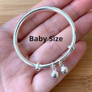 Sterling Silver Baby Anklet With Bells, Adjustable Baby Bracelet ...
