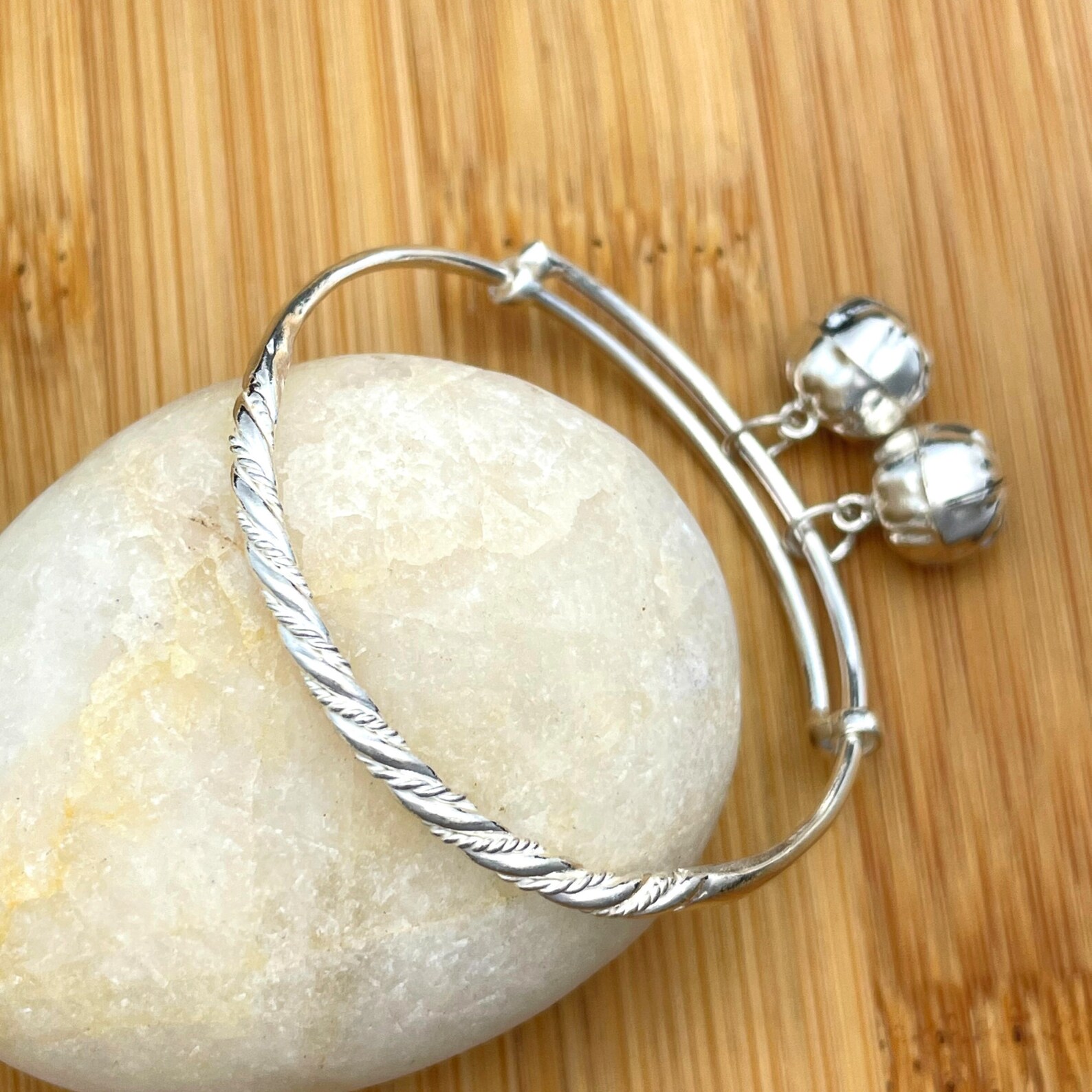 Sterling Silver Baby Anklet with Bells, Adjustable Baby Bracelet ...