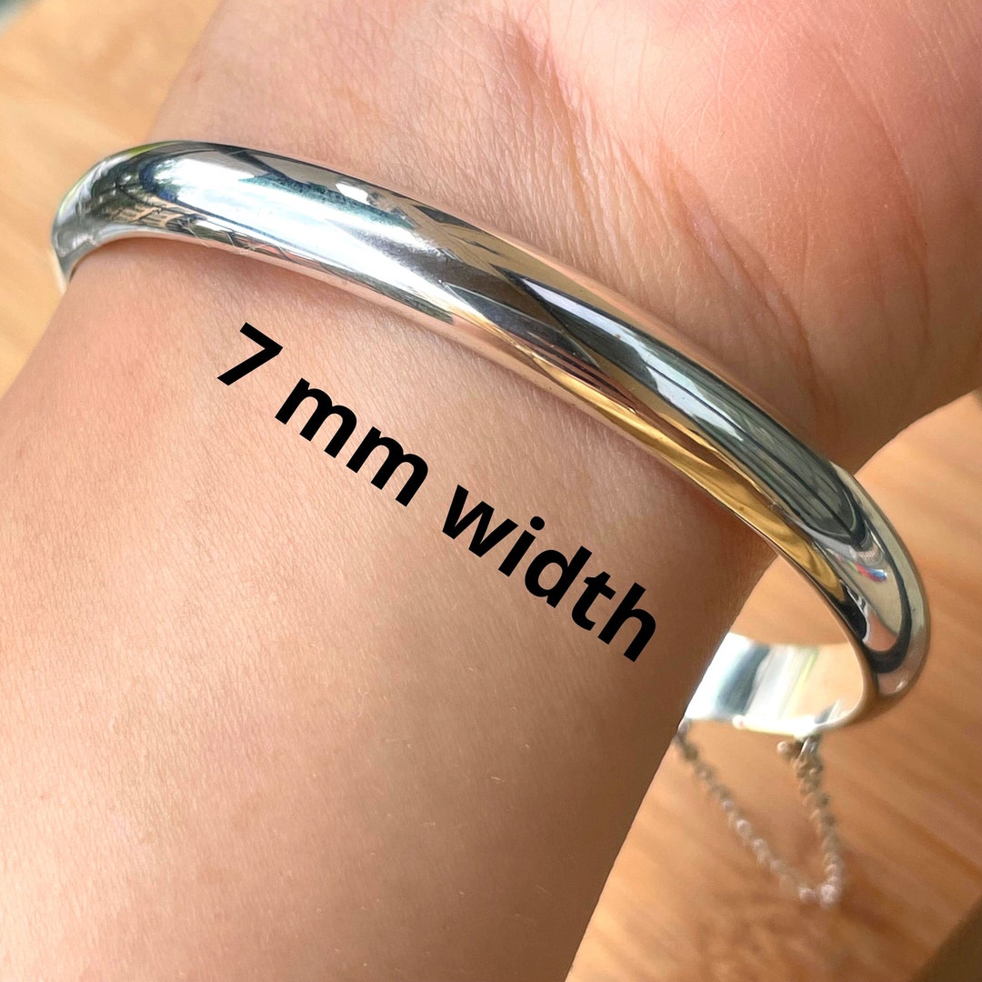 Sterling Silver Bangle Bracelet for Women Plain Silver Bangle - Etsy