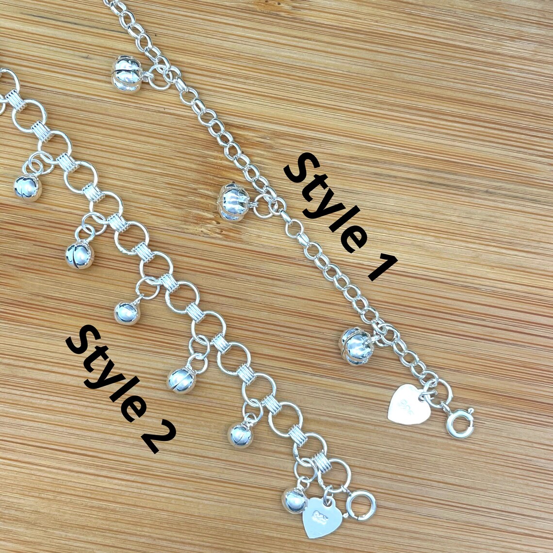 Sterling Silver Bell Anklet Bell Charm Anklet Belly Dancer - Etsy