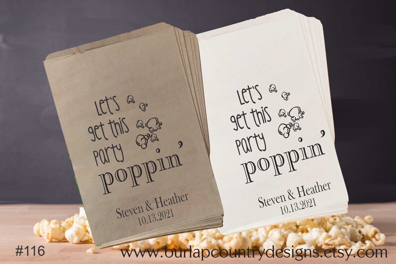 He Popped The Question Popcorn Bags Wedding Favor Bag Etsy