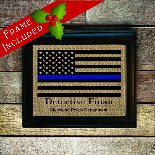 Thin Blue Line Flag Personalized Police Officer Gift - Etsy