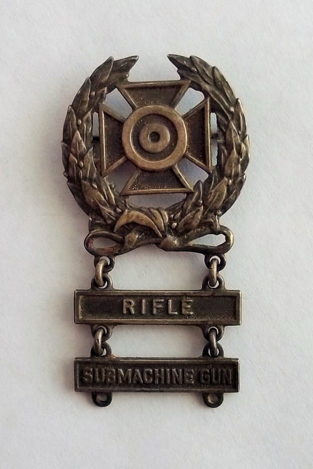 Vintage US Army Expert Marksman Qualification Badge With Two Bars Rifle ...