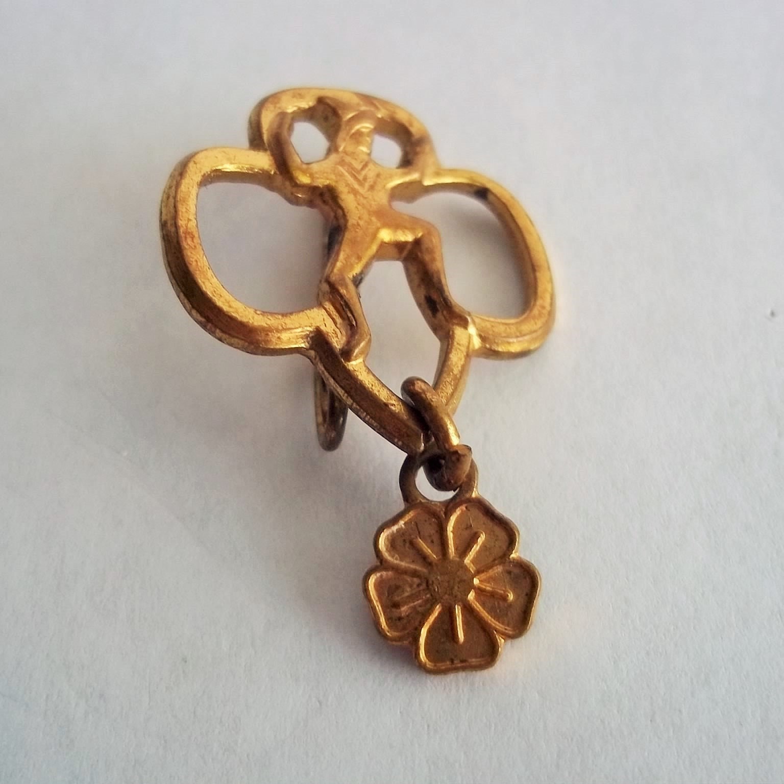 Vintage Girl Scouts Brownie Membership Pin Pixie Elf Flower Charm - Etsy