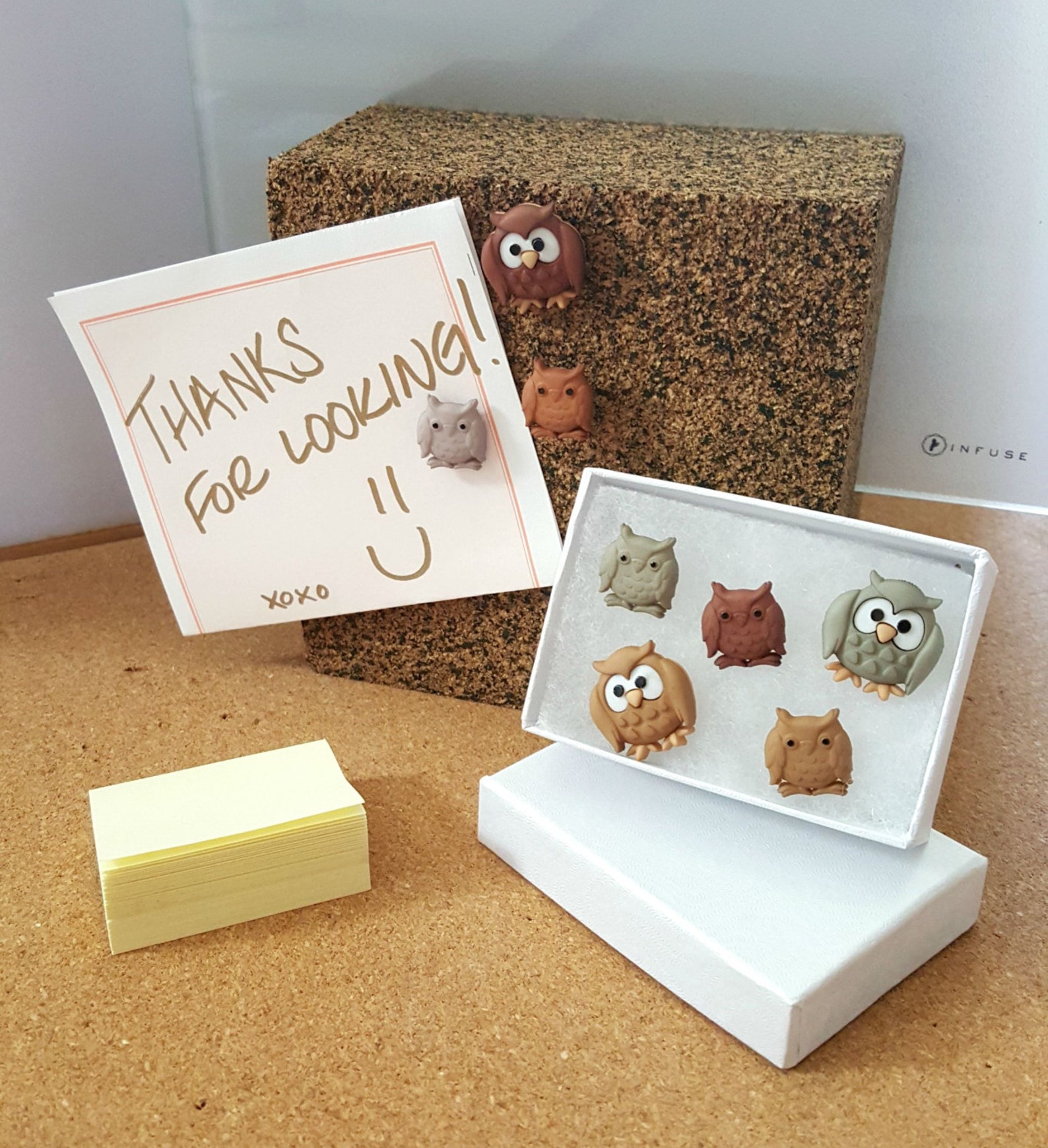 Handmade fun Tacks Thumb Tacks Owls - Etsy