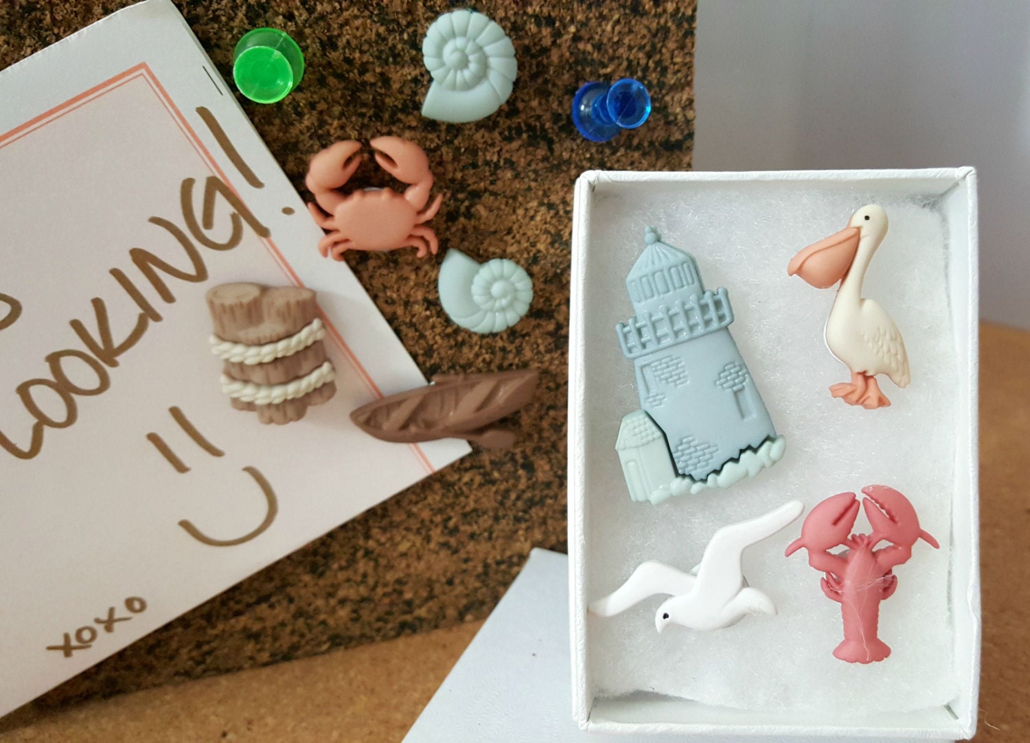 Handmade Fun Tacks Thumb Tacks Nautical | Etsy