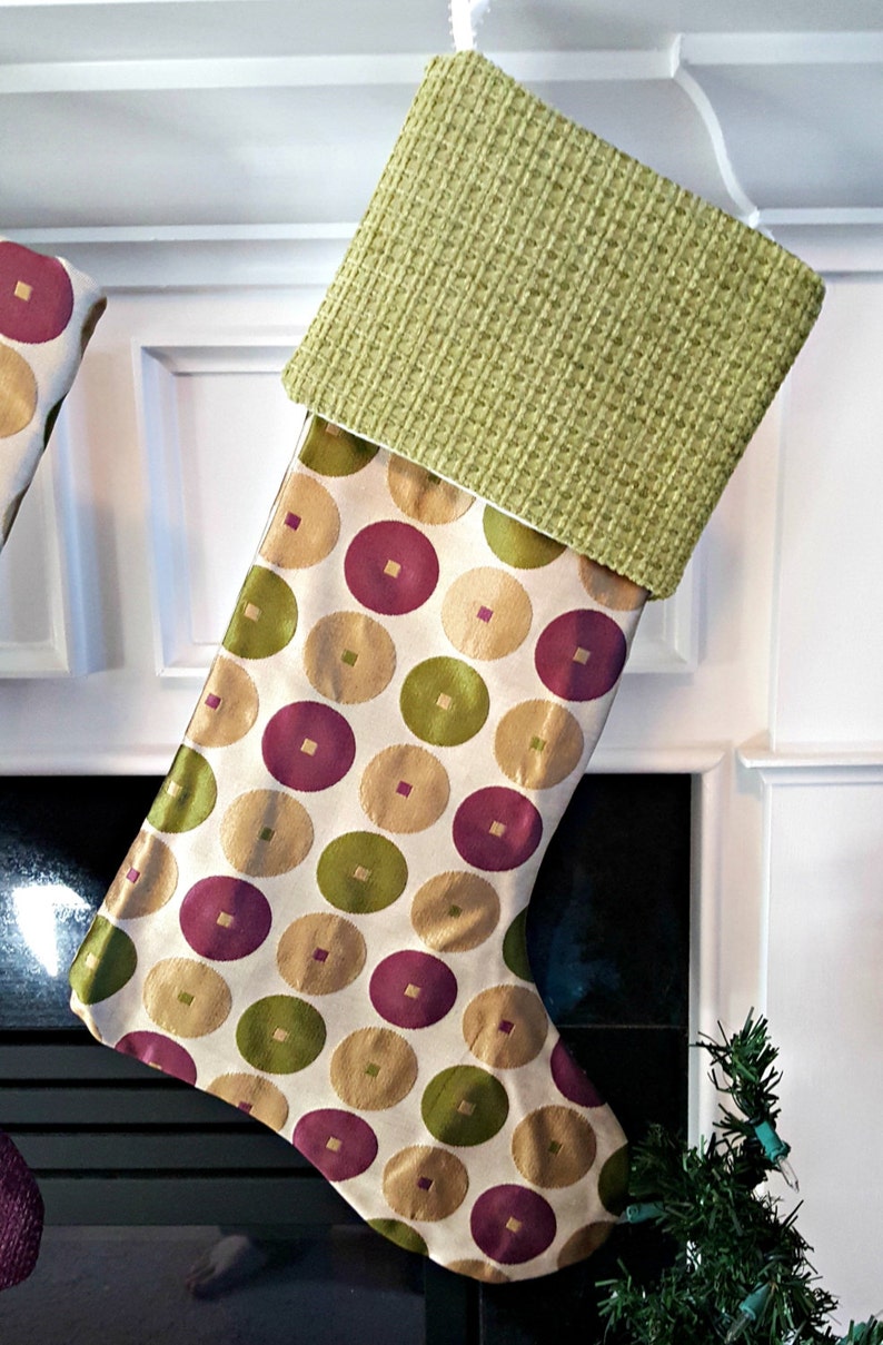 Handmade Designer Christmas Stockings - Plum Holiday Collection - Etsy