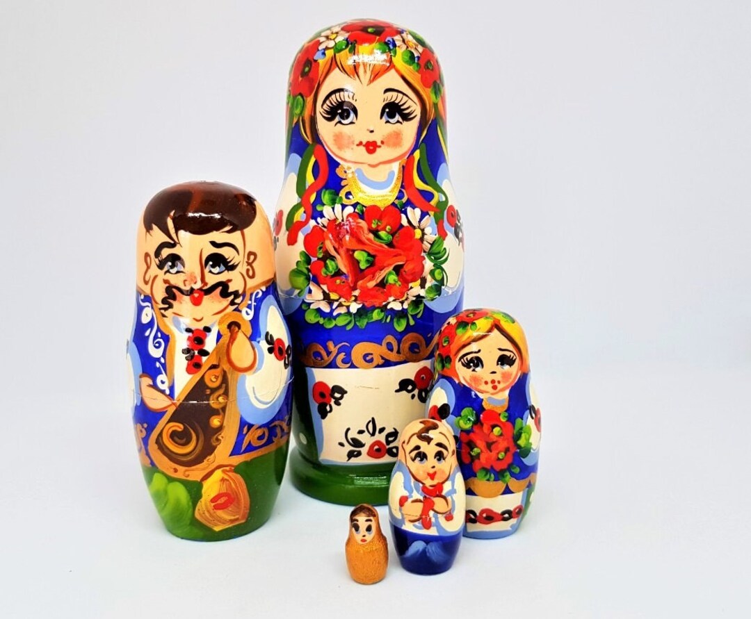 Nesting Dolls Ukrainian Family Matryoshka 5 Pcs Height 16 Cm./6.5 Inch ...