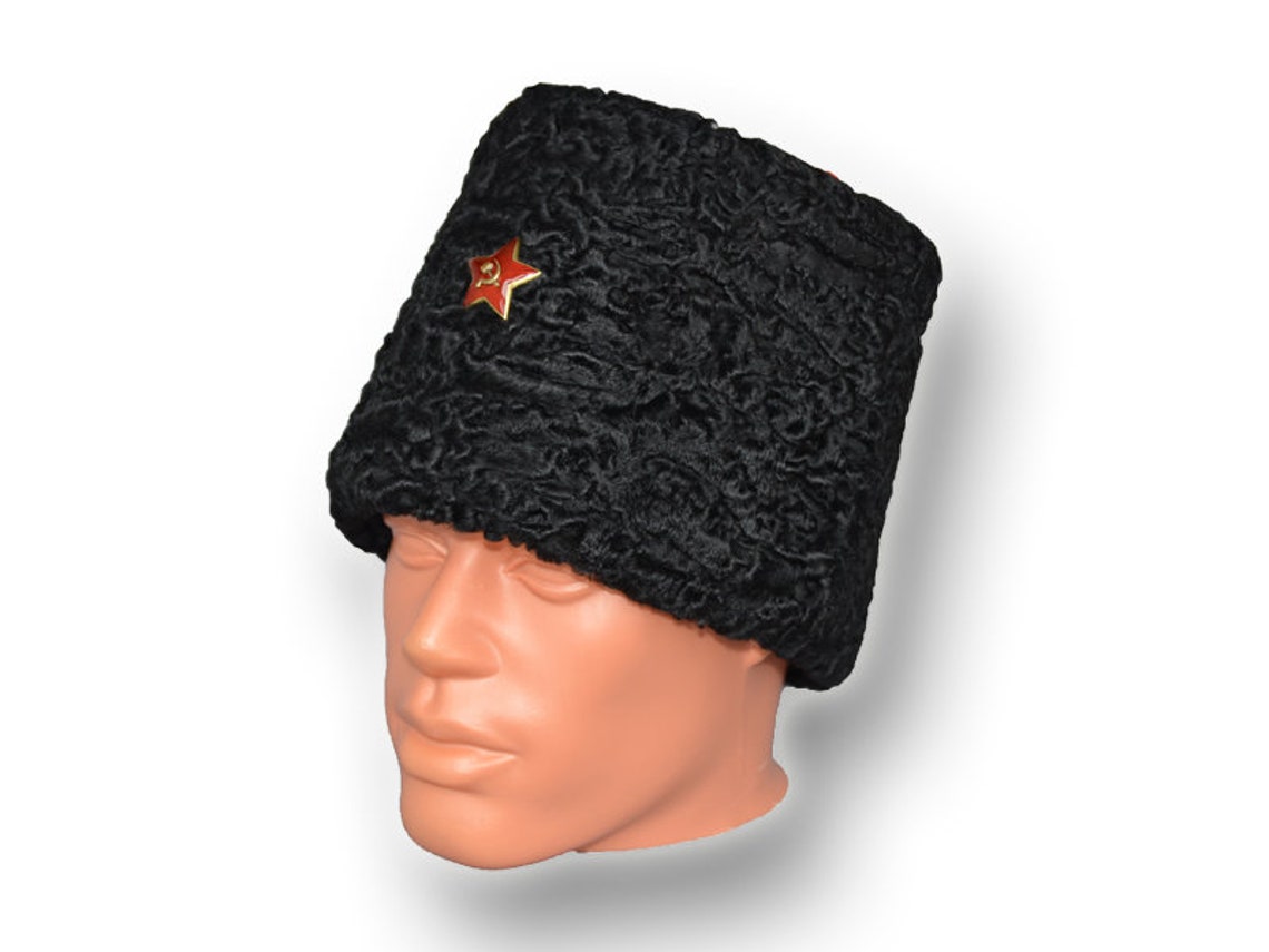 Papakh Natural Astrakhan Fur Karakul Hat Cap Army - Etsy