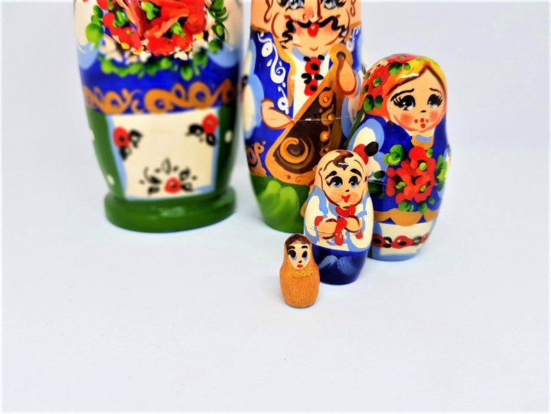 Nesting Dolls Ukrainian Family Matryoshka 5 Pcs Height 16 | Etsy
