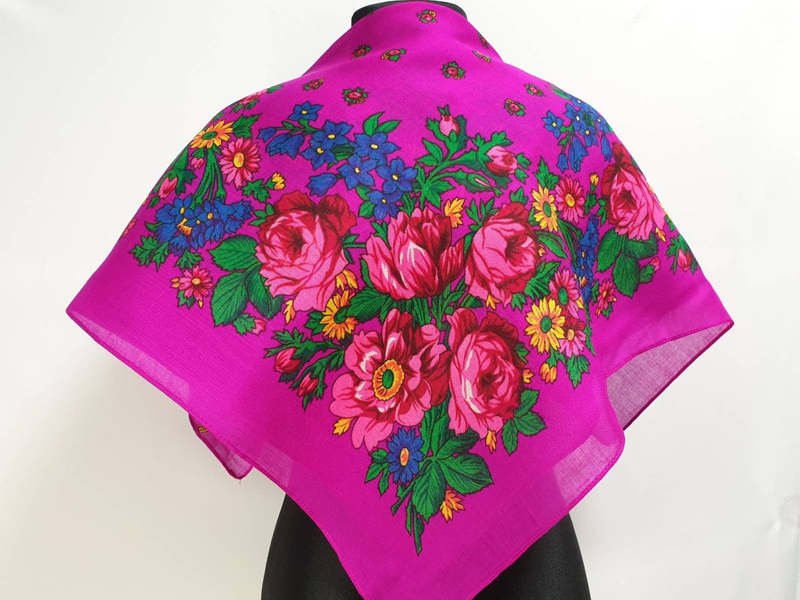 Sale Shawl Traditional Ukrainian Scarf Russian Floral | Etsy