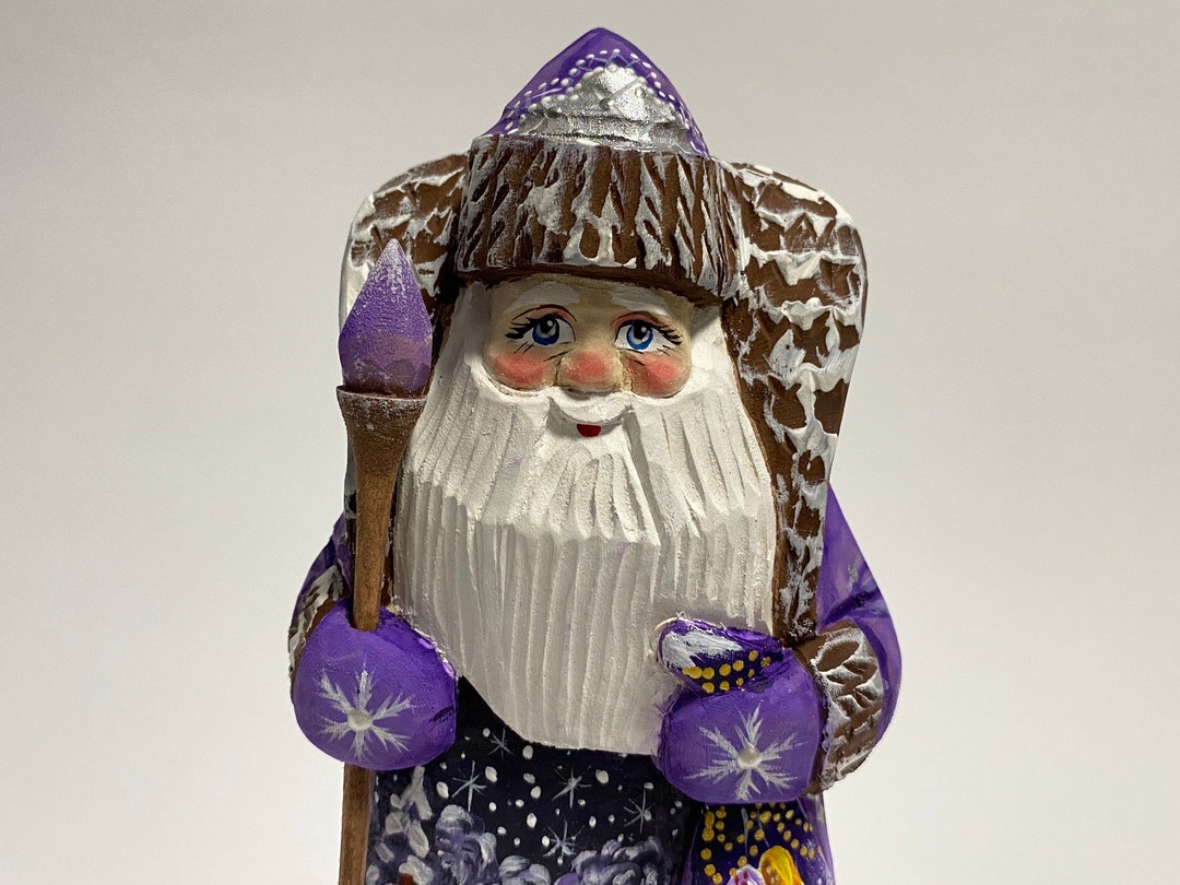 Figurine Carved Wooden Santa Ded Moroz Height 19cm / 7.6 Inch) - Etsy